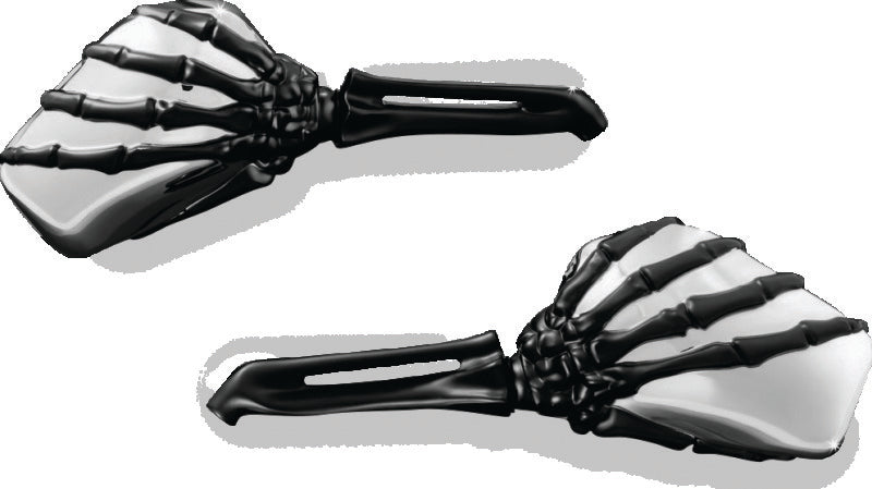 Kuryakyn Skeleton Hand Mirrors Black/Chrome – FI Performance