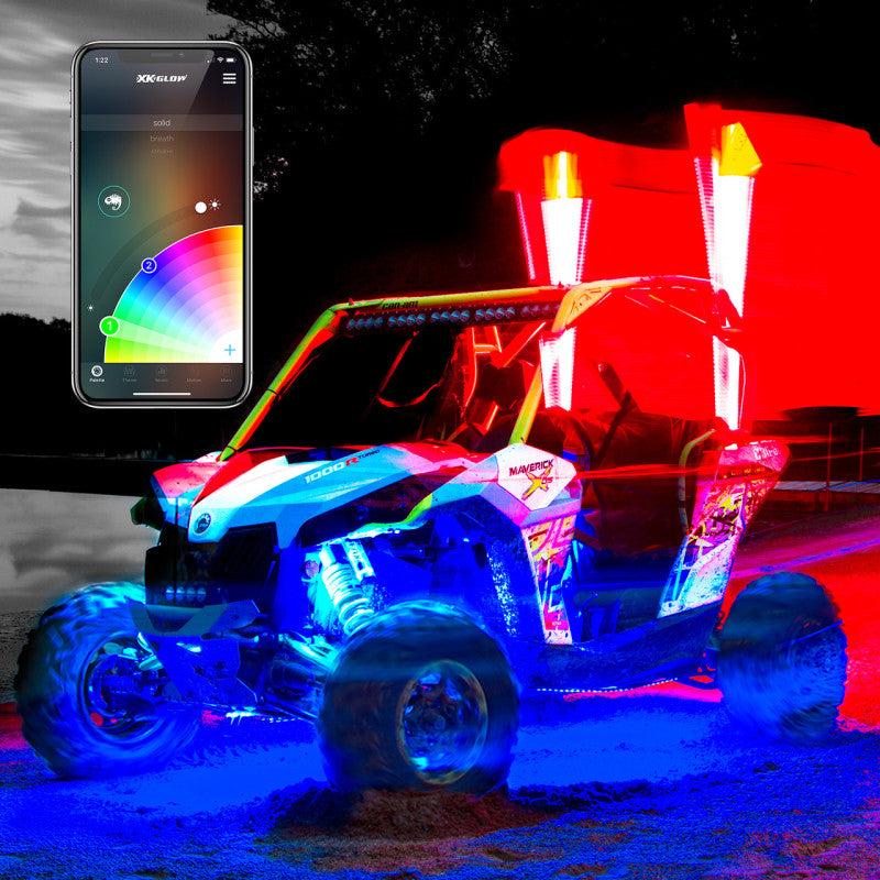 XK Glow XKchrome Advanced App Control LED Whip Light Kit for 4x4 Offro – FI Performance