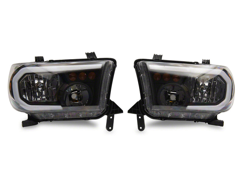 Raxiom 07-13 Toyota Tundra Axial Series Headlights w/ SEQL LED Bar- Bl ...