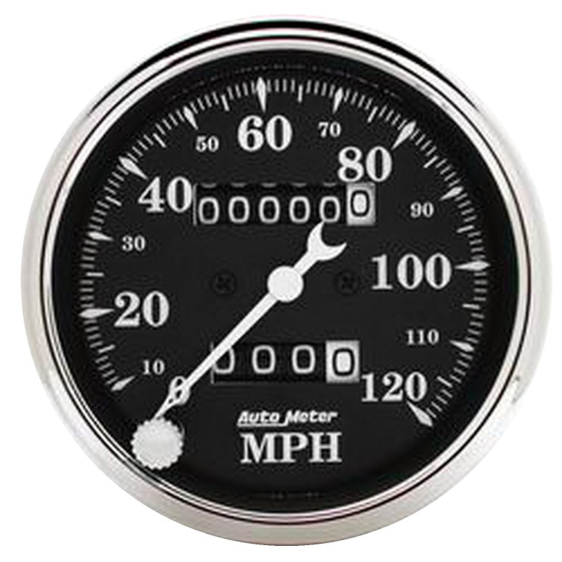 AutoMeter Gauge Speedo. 3-1/8in. 120MPH Mechanical Old Tyme Blk – FI ...