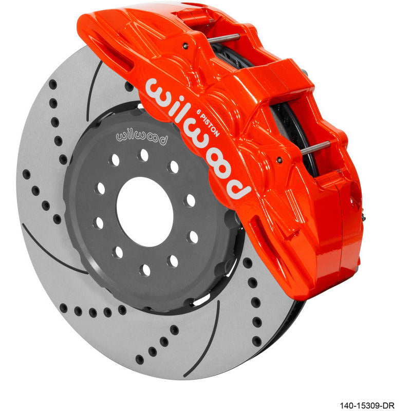 Wilwood SX6R Front Brake Kit 14in SRP Slotted/Drilled Red 05-13 Chevy ...